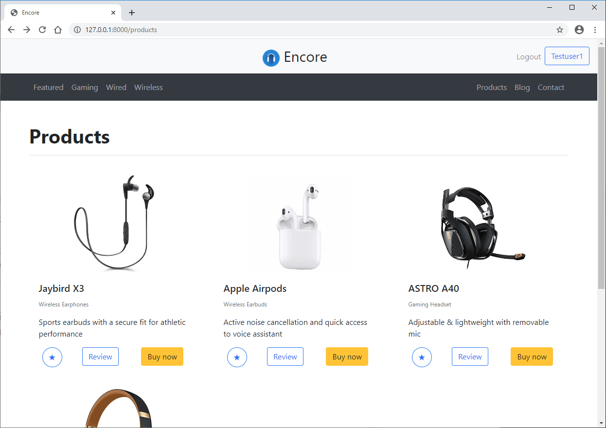 Products page vote form